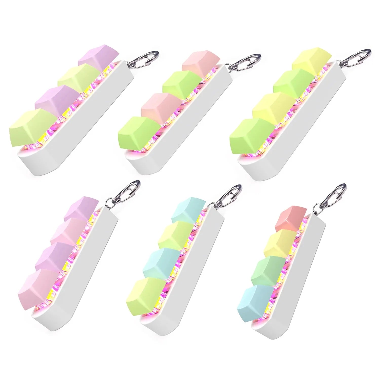 Keyboard Fidget Toy LED Keychain 4 In 1 Stress Relief – Incendio
